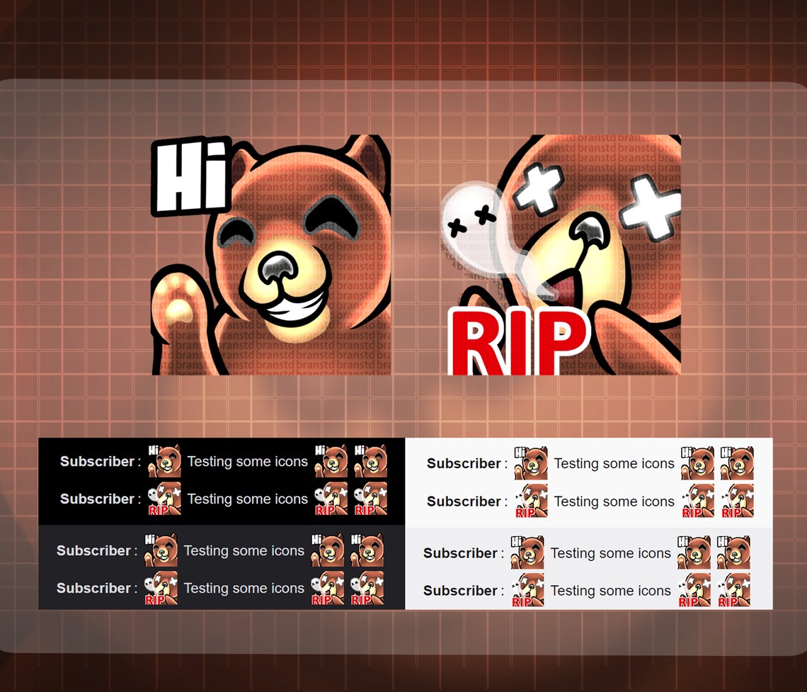 8x Grizzly Bear Emotes Bear Twitch Emotes Twitch Emotes - Etsy