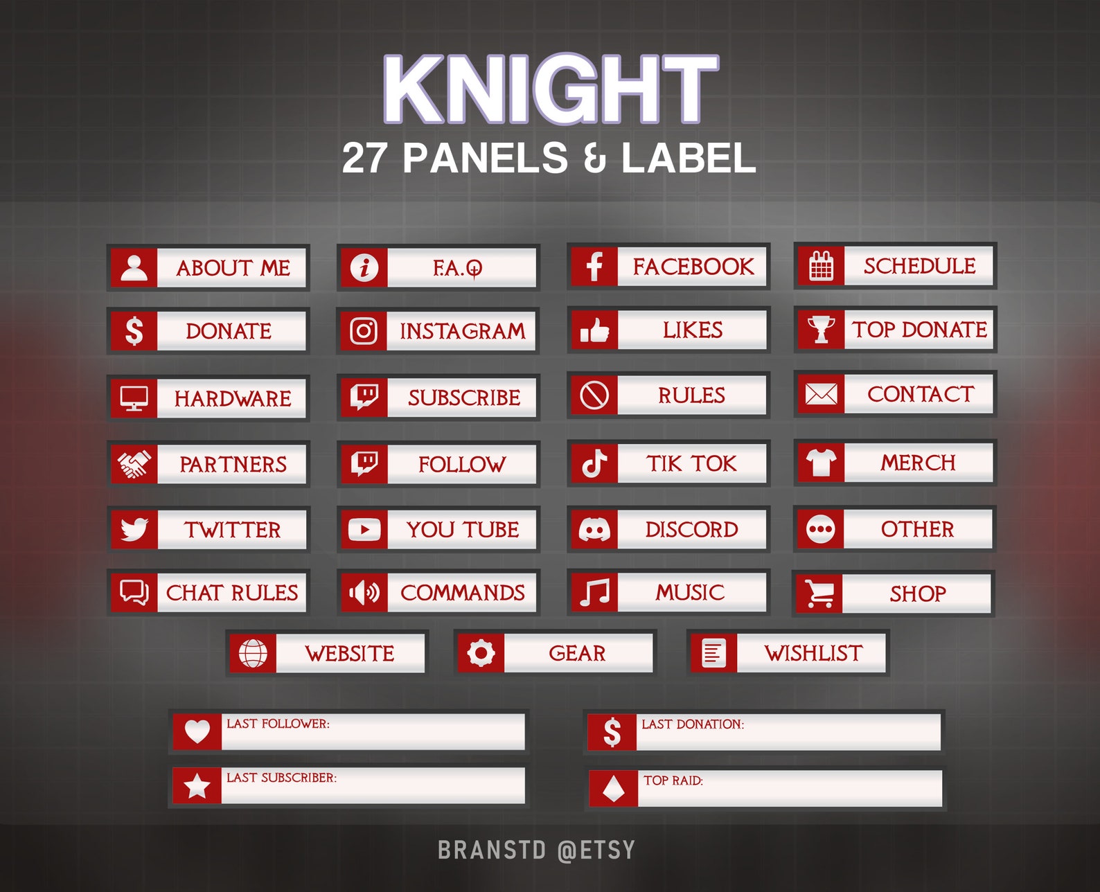 Knight Stream Pack Stream Package Knight Screens Knight Twitch Overlay ...
