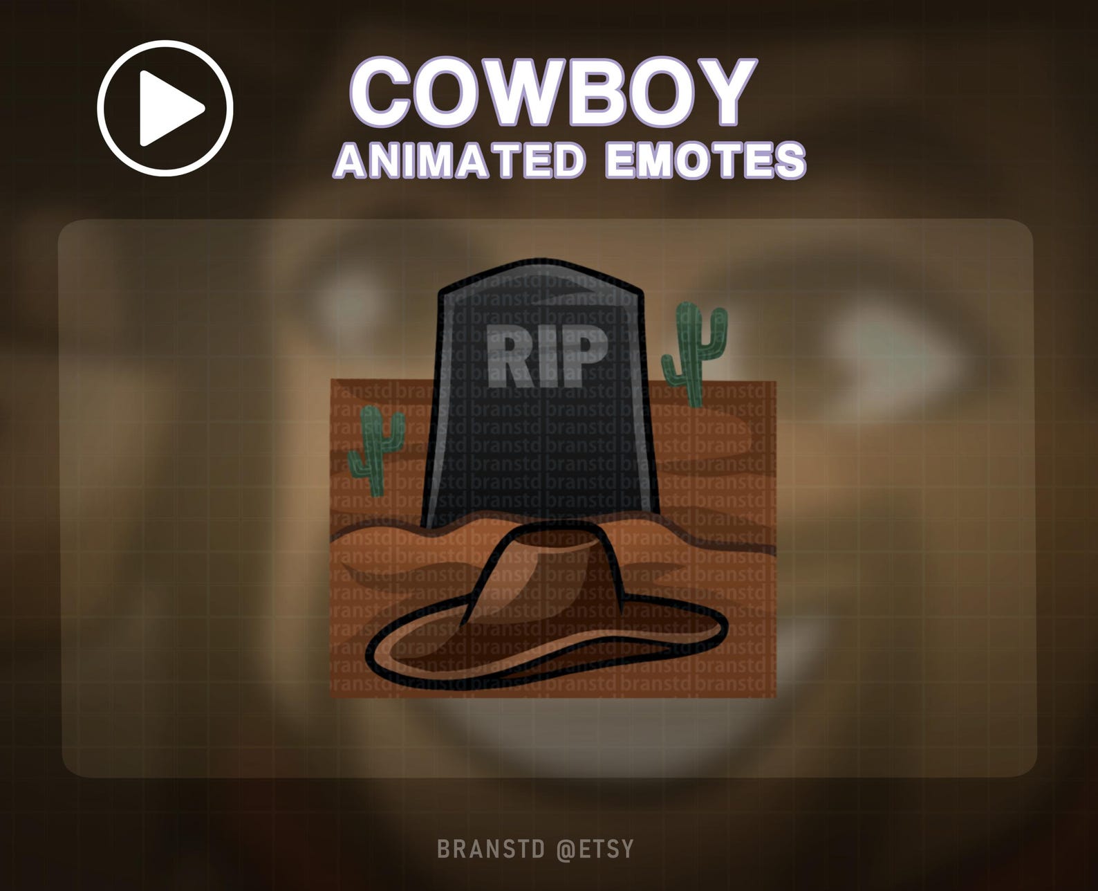 RIP Cowboy Animated Emote: Twitch, Discord, Youtube - Etsy