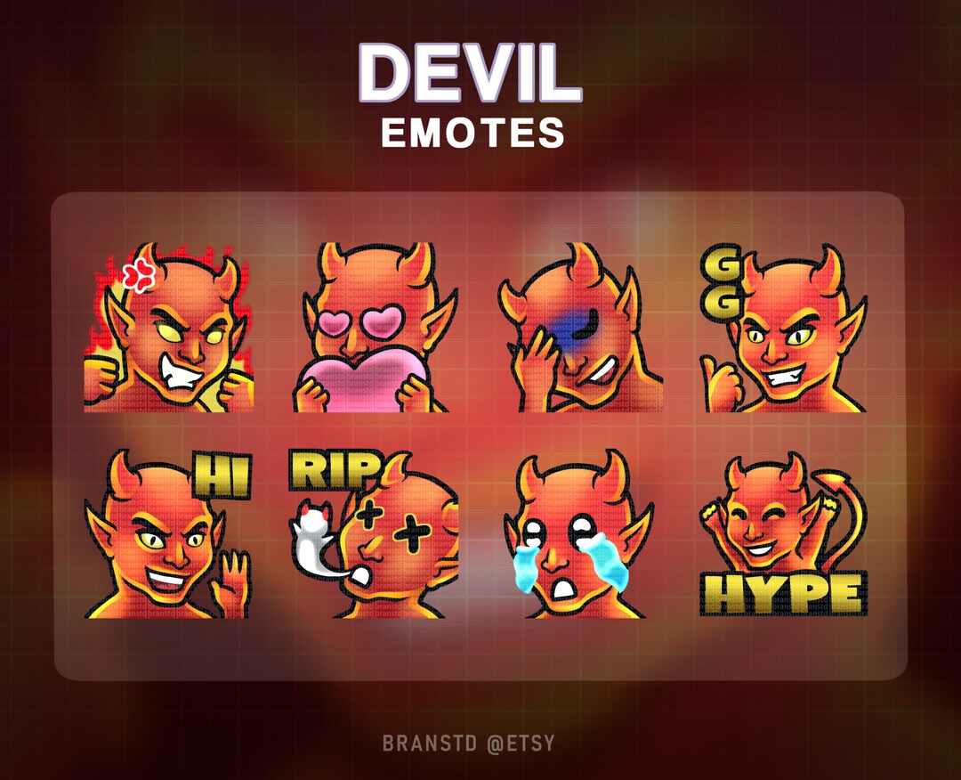 8x Devil Twitch Emotes - Devil Twitch Emotes - Devil Twitch Emotes - Etsy