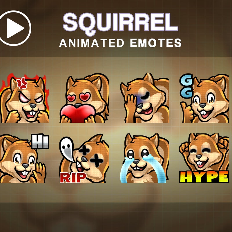 Squirrel Twitch Emotes - Etsy