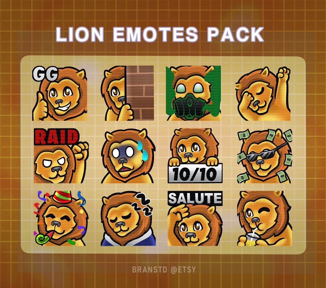 12 X Lion Emotes Lion Twitch Emotes - Etsy Canada