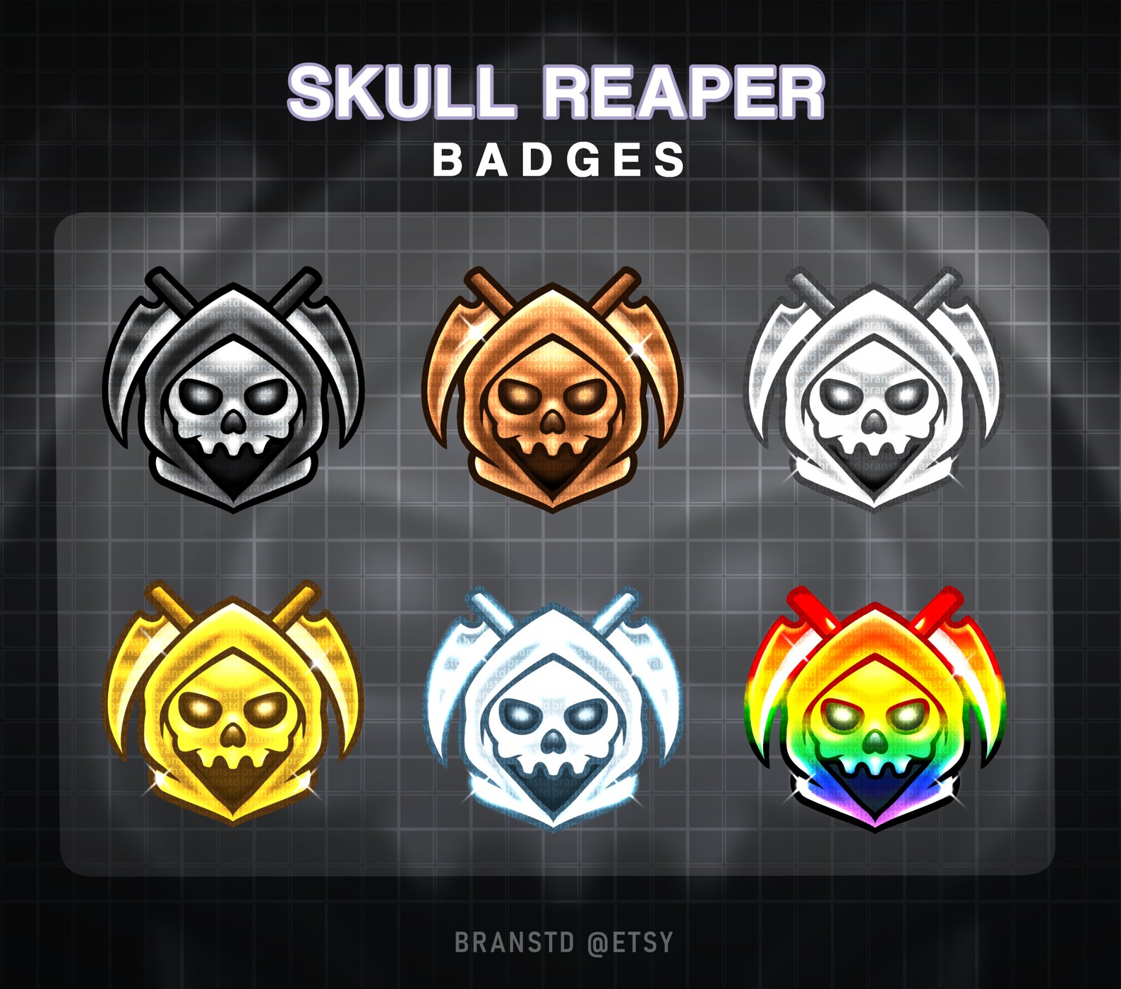 6x Skull Reaper Badges Skull Reaper Twitch Badges Twitch Badges - Etsy