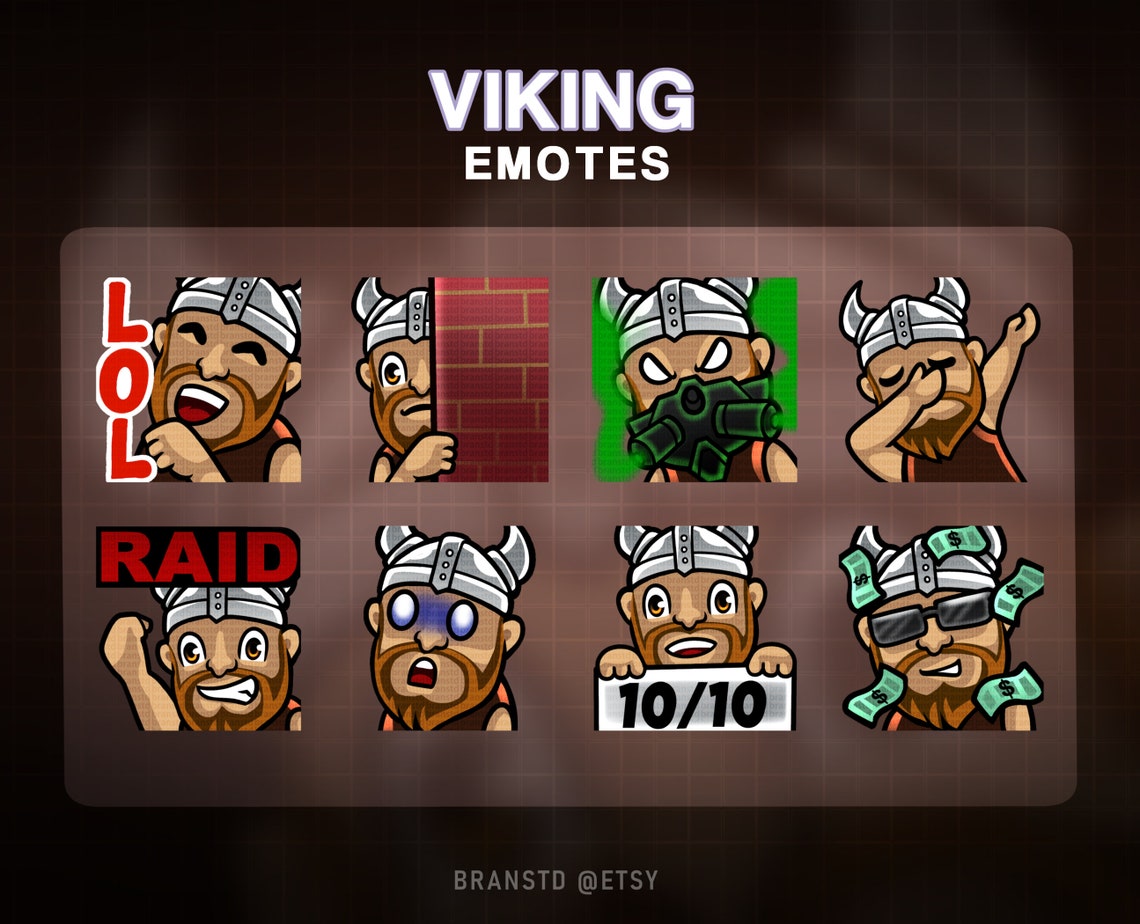 8x Viking Twitch Emotes Viking Twitch Emotes Warrior - Etsy