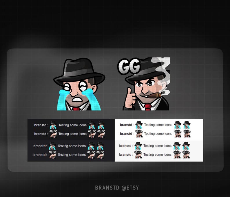 8x Mafia Gangster Twitch Emotes (digital Download) - Etsy