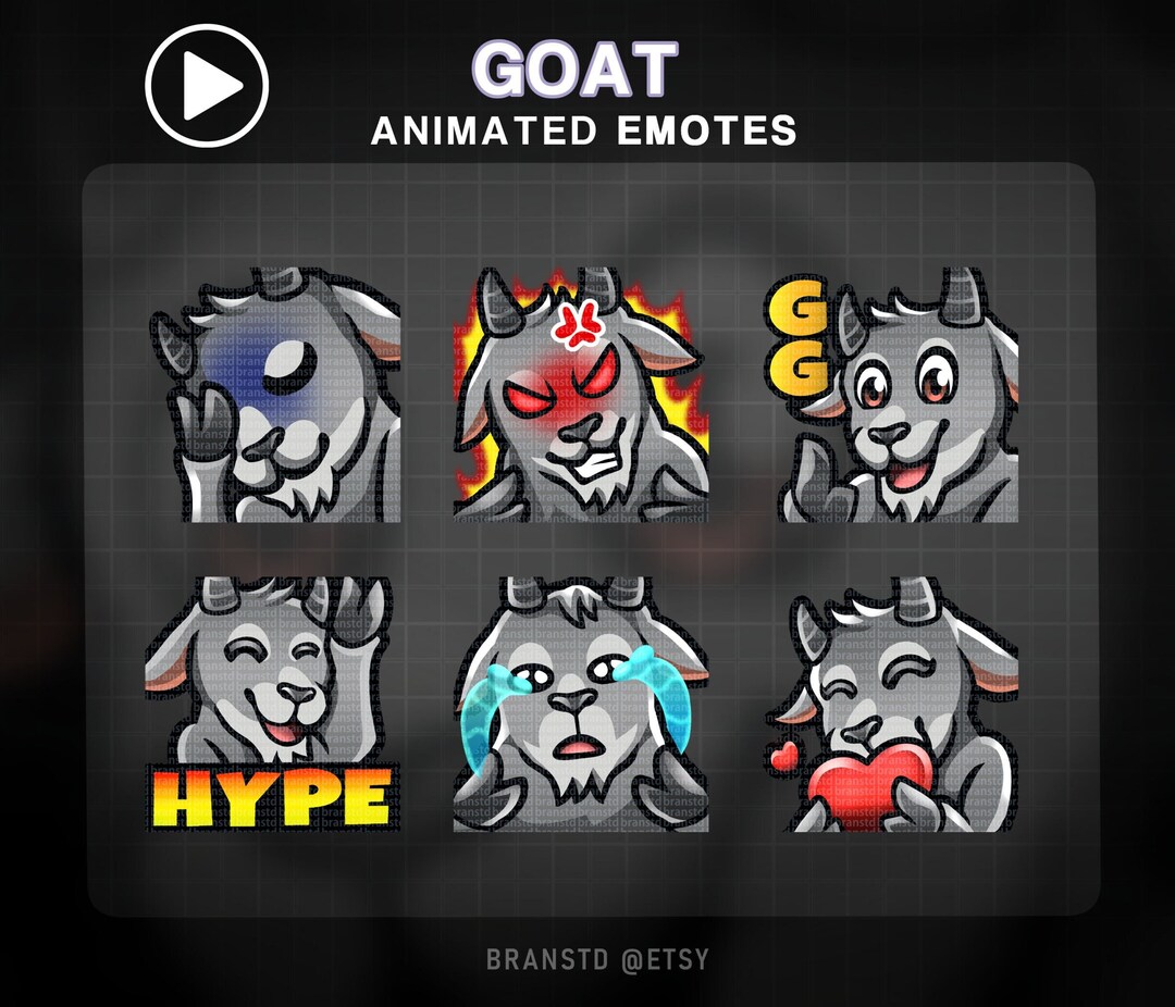6x ANIMATED Goat Emotes - ANIMATED Goat Emotes - ANIMATED Twitch Emotes ...