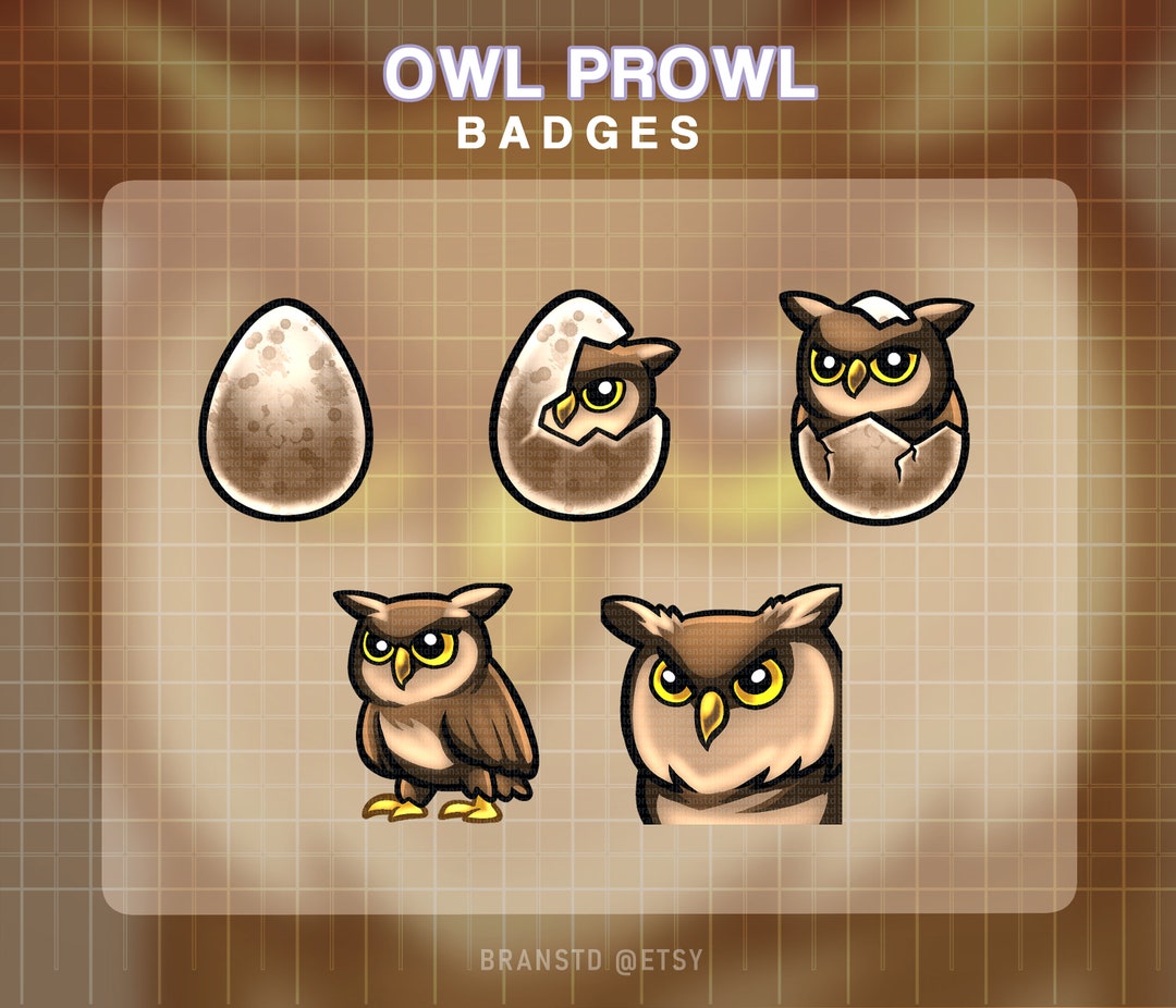 5x Owl Badges - Owl Twitch Badges - Twitch Badges - Etsy