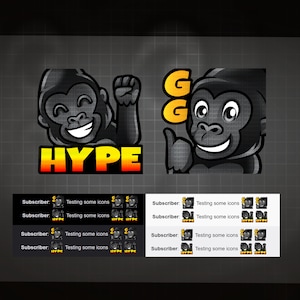 6x Gorilla Emotes - Gorilla Emotes - Twitch Emotes - Etsy