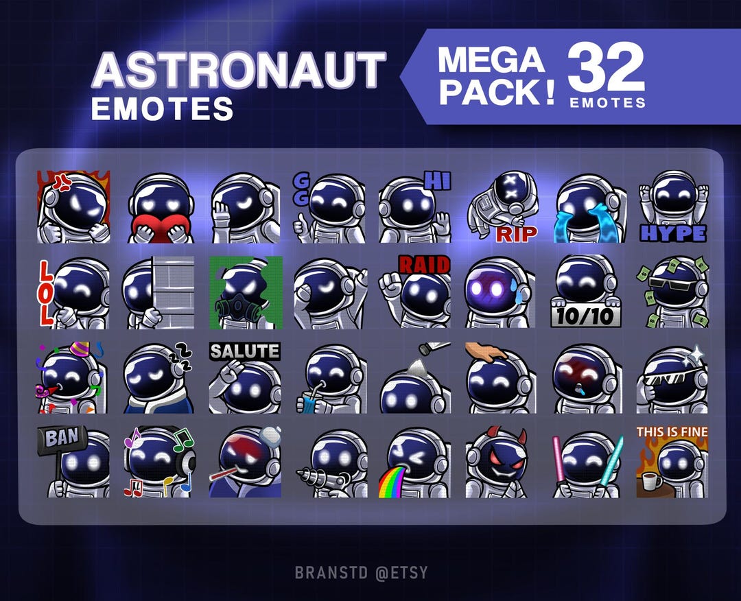 Twitch Emotes Mega Pack - Astronaut Emotes - Etsy