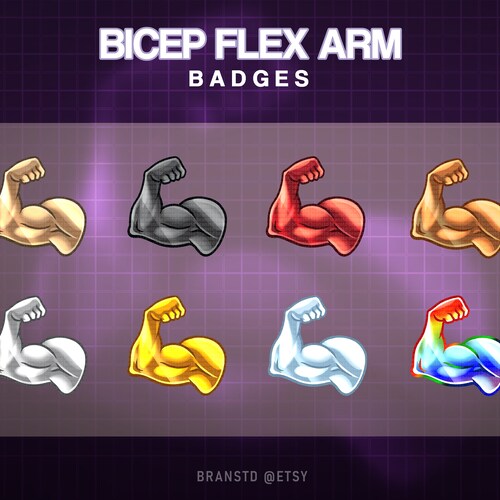 8 X Bicep Flex Arm Badges - Etsy