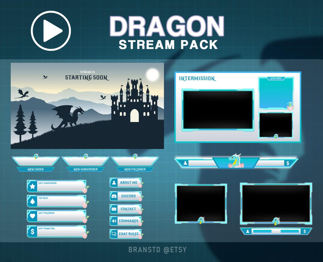 Dragon Stream Pack - Stream Package - Dragon Screens - Dragon Twitch ...