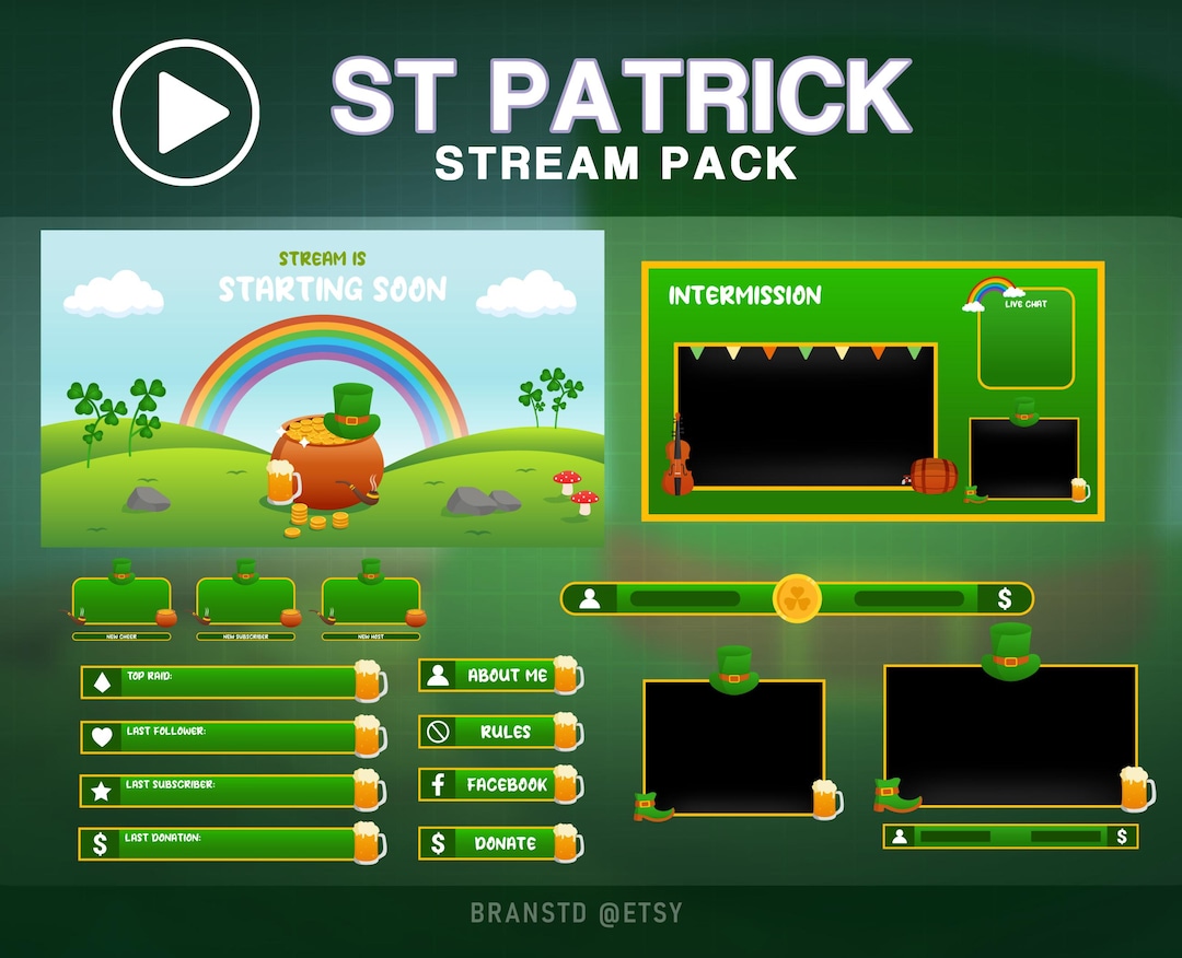 St Patrick's Stream Package: Irish Twitch Overlay (digital Download) - Etsy