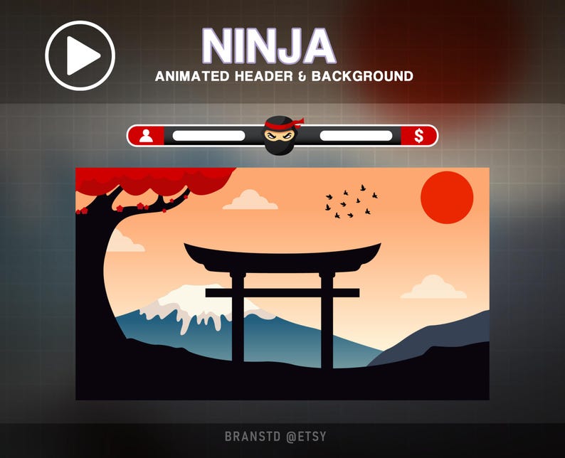 Ninja Stream Package: Animated Twitch Overlay Screens (digital Download ...