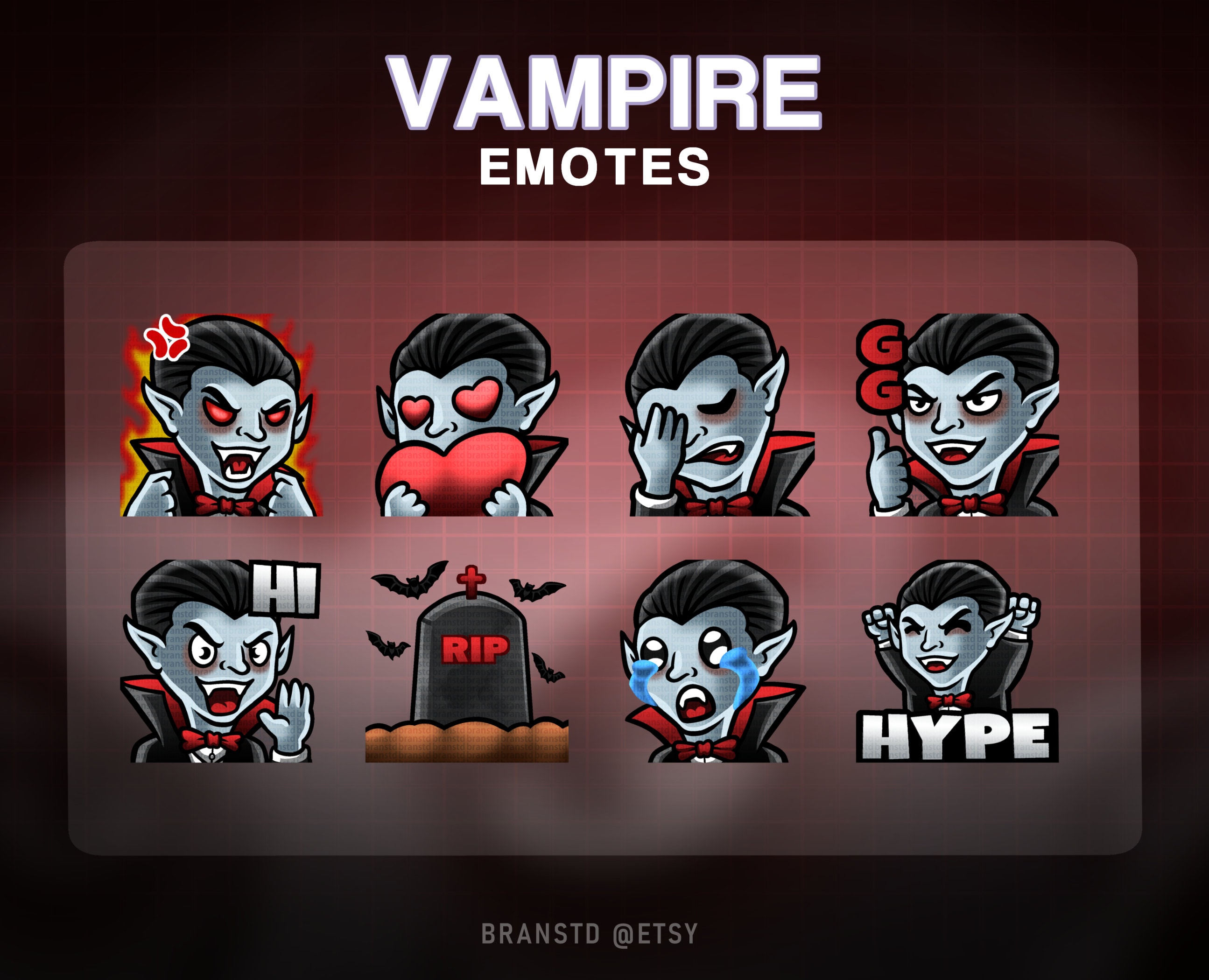 8x Vampire Twitch Emotes Vampire Twitch Emotes Vampire Twitch Emotes - Etsy