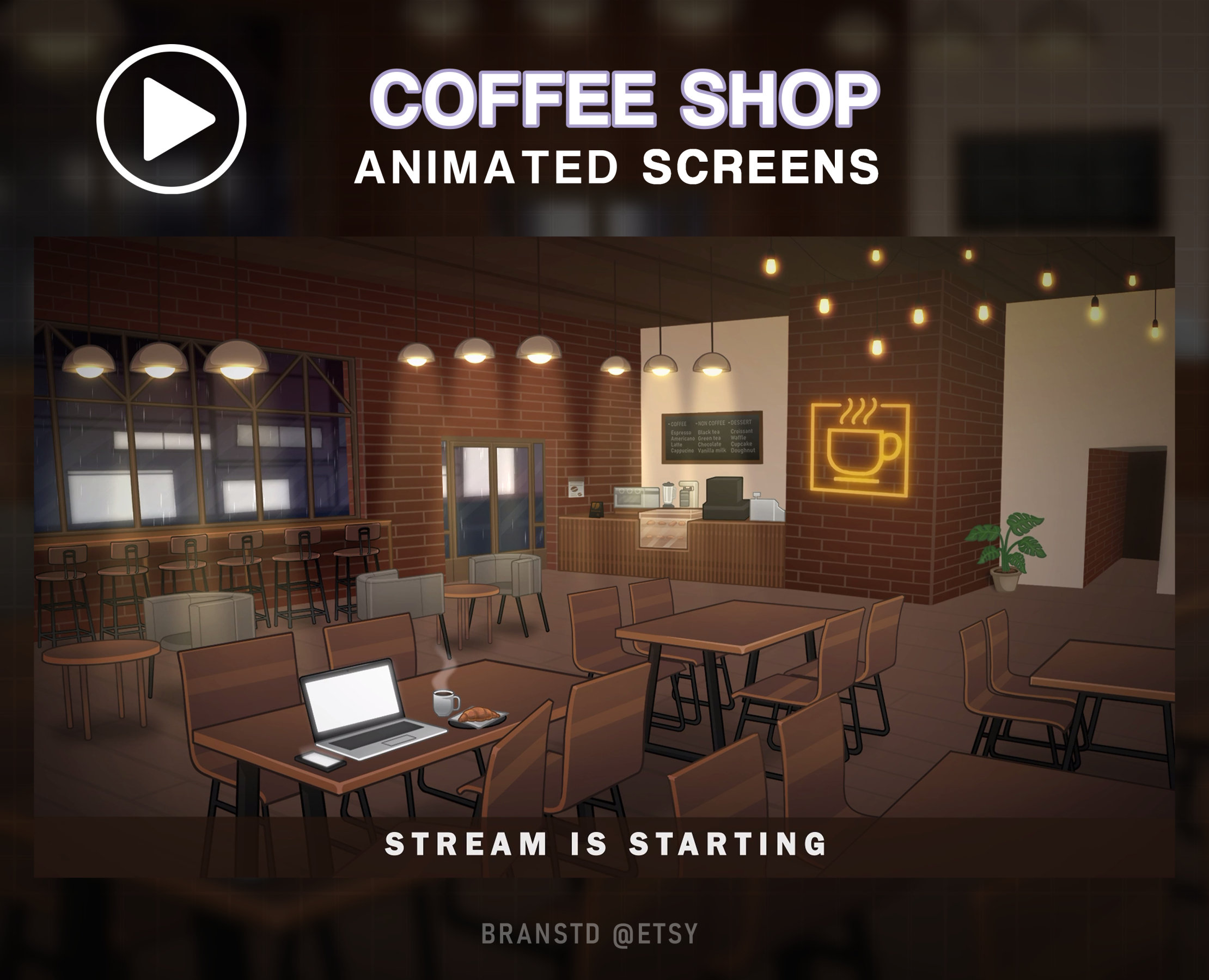 Animated Coffee Shop Stream Screens (digital Download) - Etsy