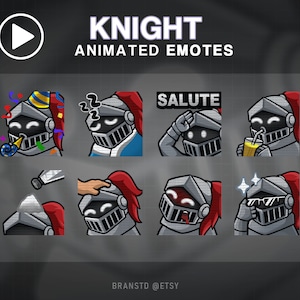 8x ANIMATED Knight Character Emotes for Twitch, Discord, Mixer, or ...