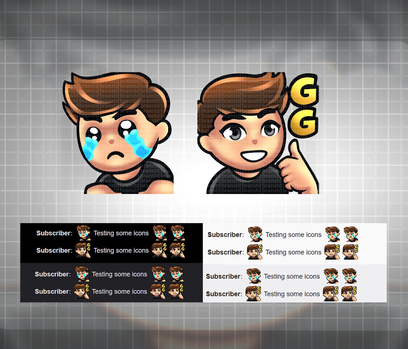 8x Brown Hair Guy Emotes - Guy Twitch Emotes - Etsy Canada