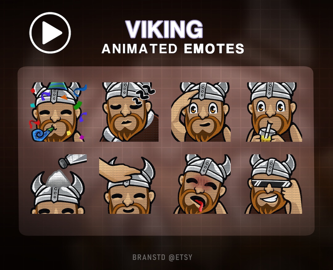 8X ANIMATED Viking Twitch Emotes ANIMATED Twitch Emotes - Etsy