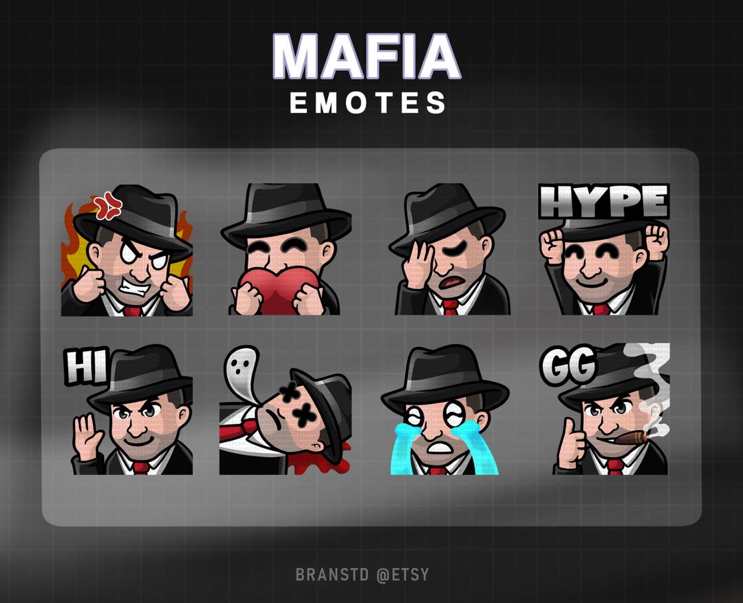 8x Mafia Gangster Twitch Emotes (digital Download) - Etsy