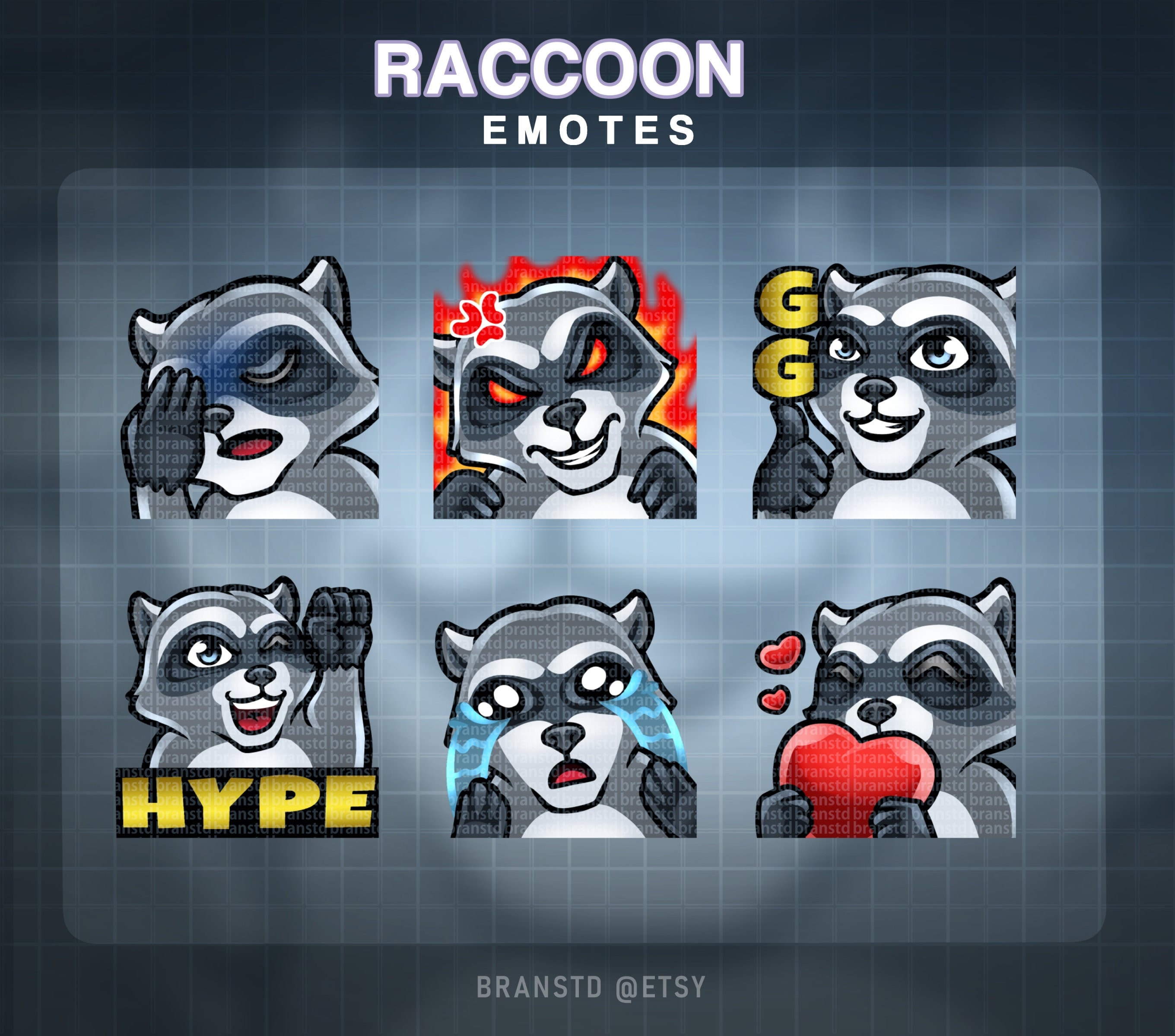 6x Raccoon Emotes Racoon Twitch Emotes Twitch Emotes - Etsy