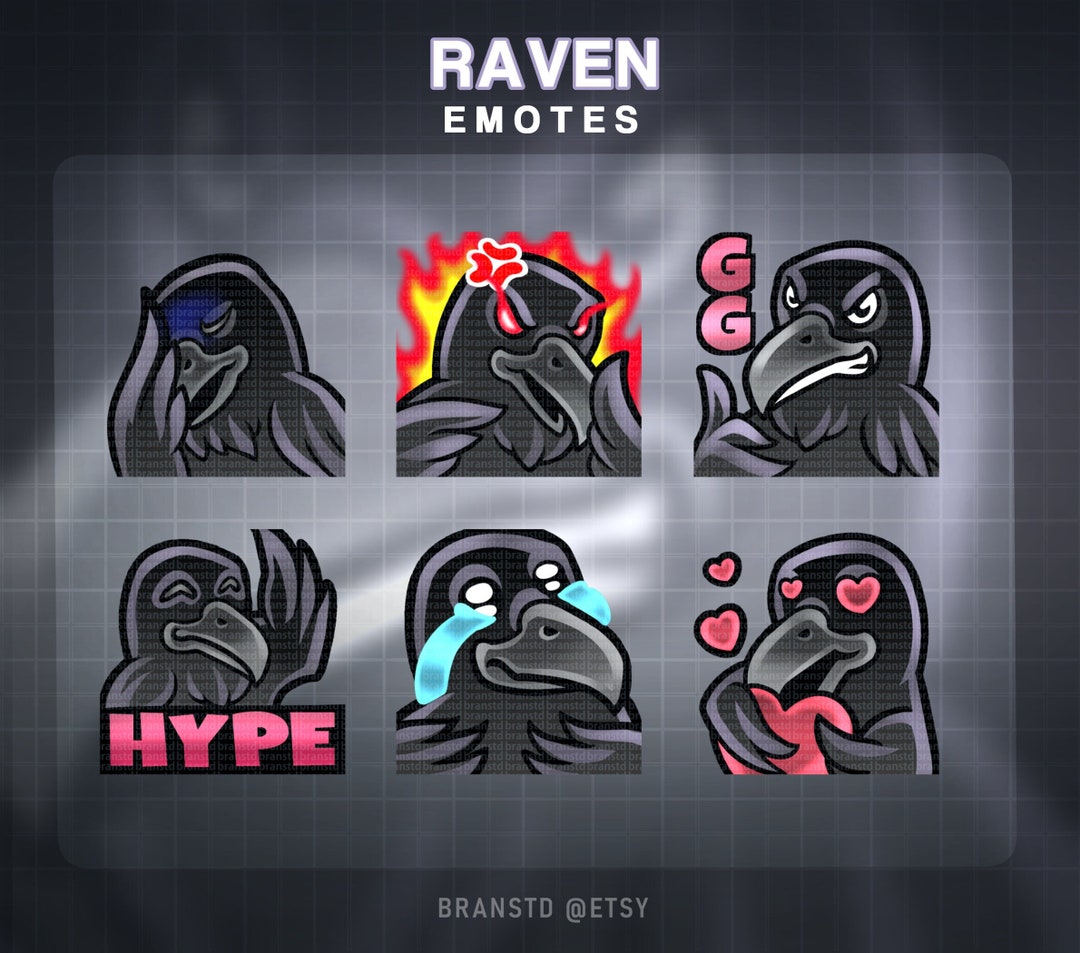 6x Raven Emotes - Raven Emotes - Twitch Emotes - Etsy