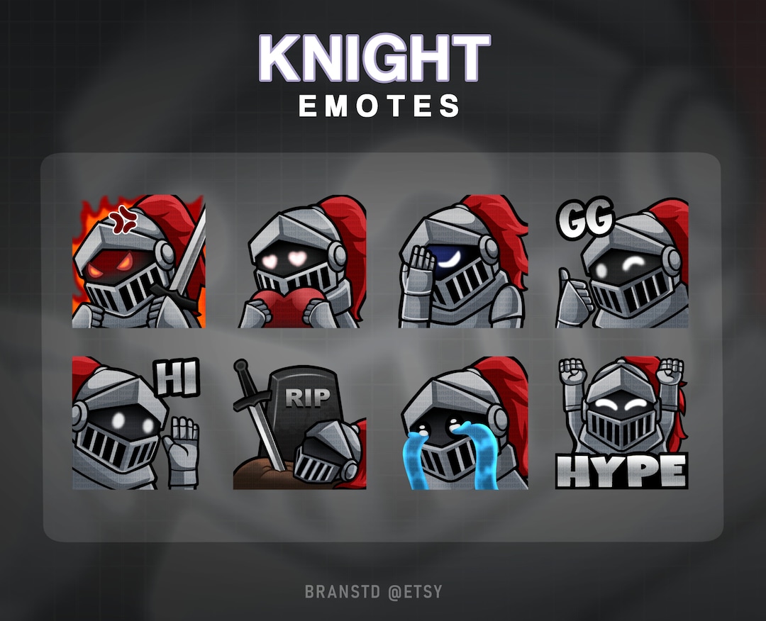 8x Knight Twitch Emotes - Crusader Twitch Emotes - Warrior Twitch ...