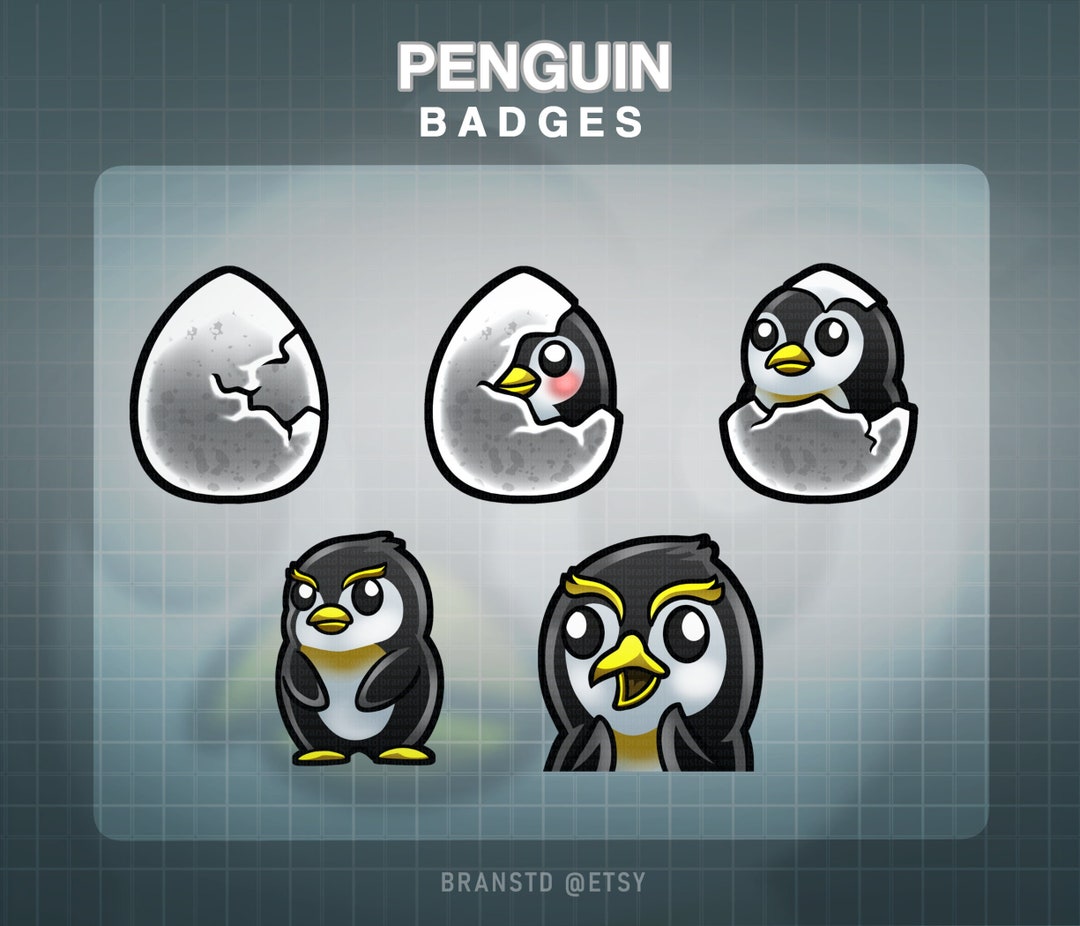 5x Penguin Badges - Penguin Twitch Badges - Twitch Badges - Etsy