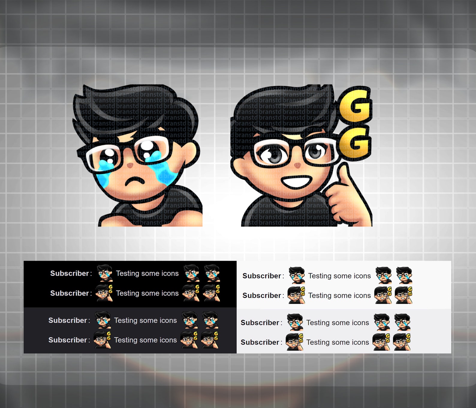 8x Guy With Glasses Emotes Guy Twitch Emotes | Etsy