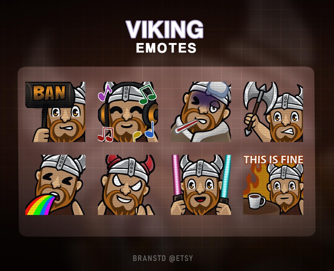 8x Viking Twitch Emotes - Viking Twitch Emotes - Warrior Twitch Emotes ...