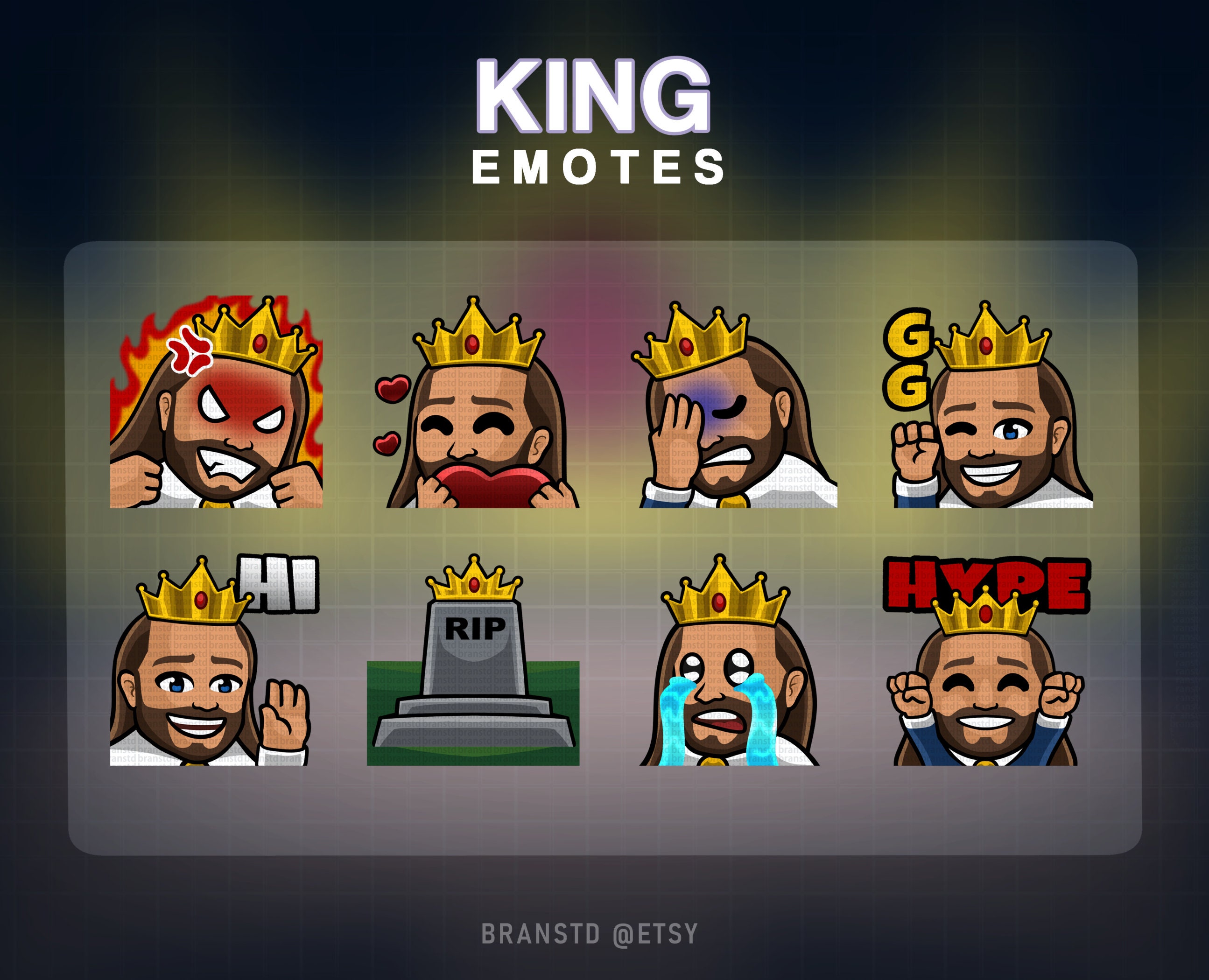 8x King Twitch Emotes Lord Twitch Emotes Crown Twitch Emotes - Etsy