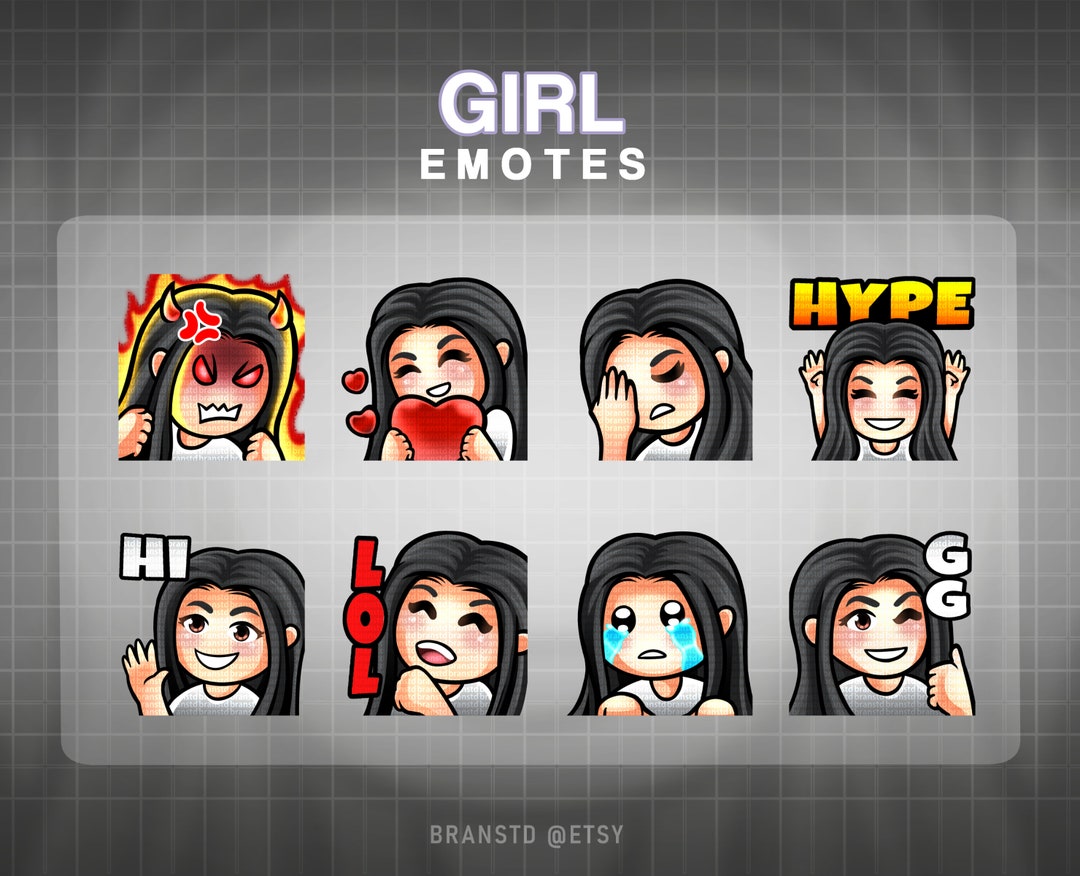 8x Girl Emotes - Girl Twitch Emotes - Etsy
