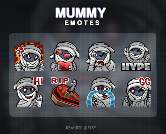 8 X Mummy Twitch Emotes Mummy Twitch Emotes - Etsy