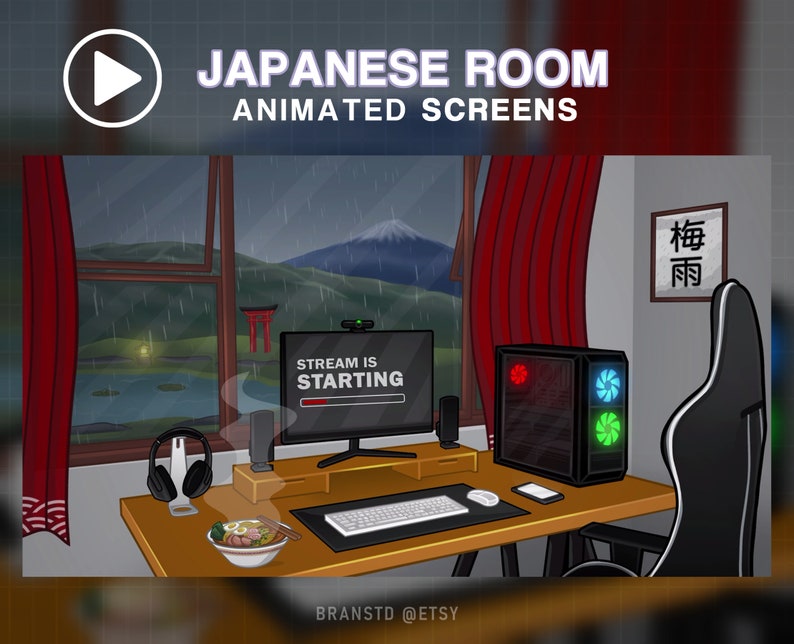 4x ANIMATED Japanese Screens - Japan Scene - Fujiyama View Screen ...