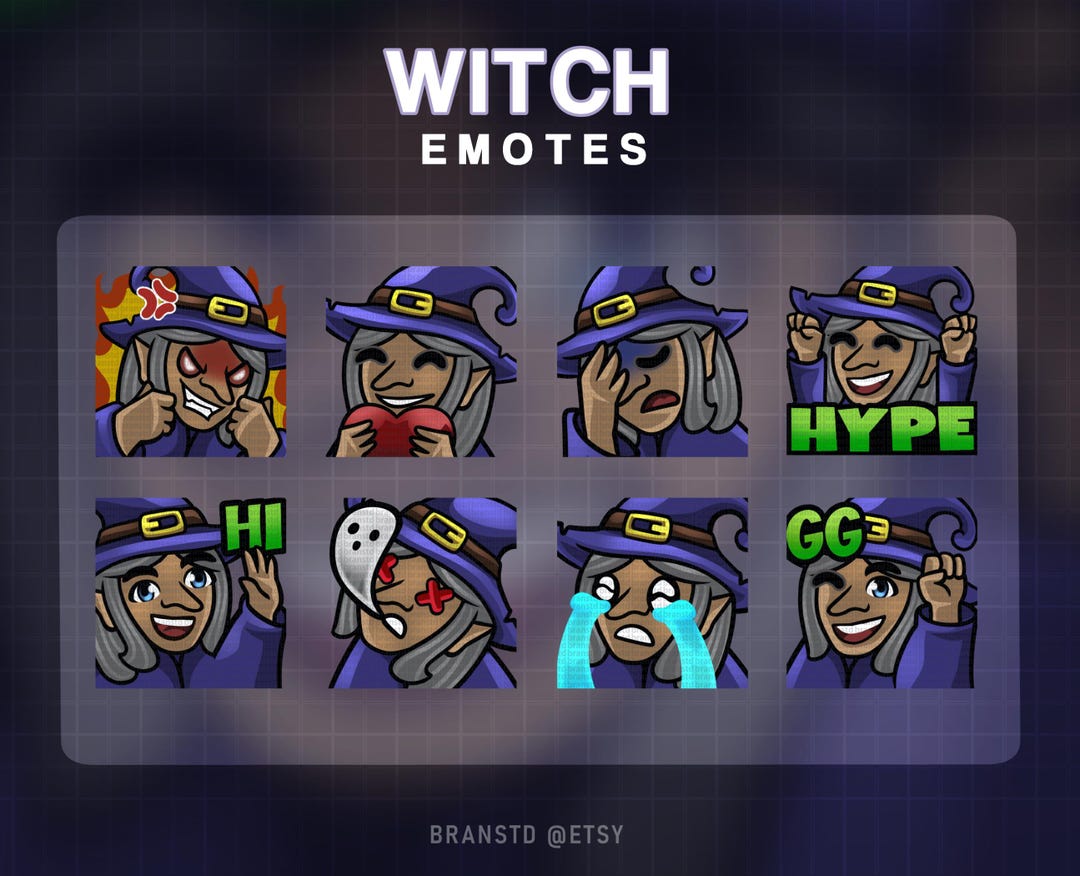 8 X Witch Twitch Emotes - Witch Emotes - Etsy
