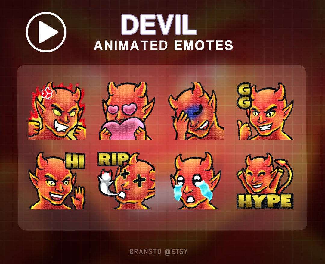 8X ANIMATED Devil Twitch Emotes - ANIMATED Satan Twitch Emotes - Etsy