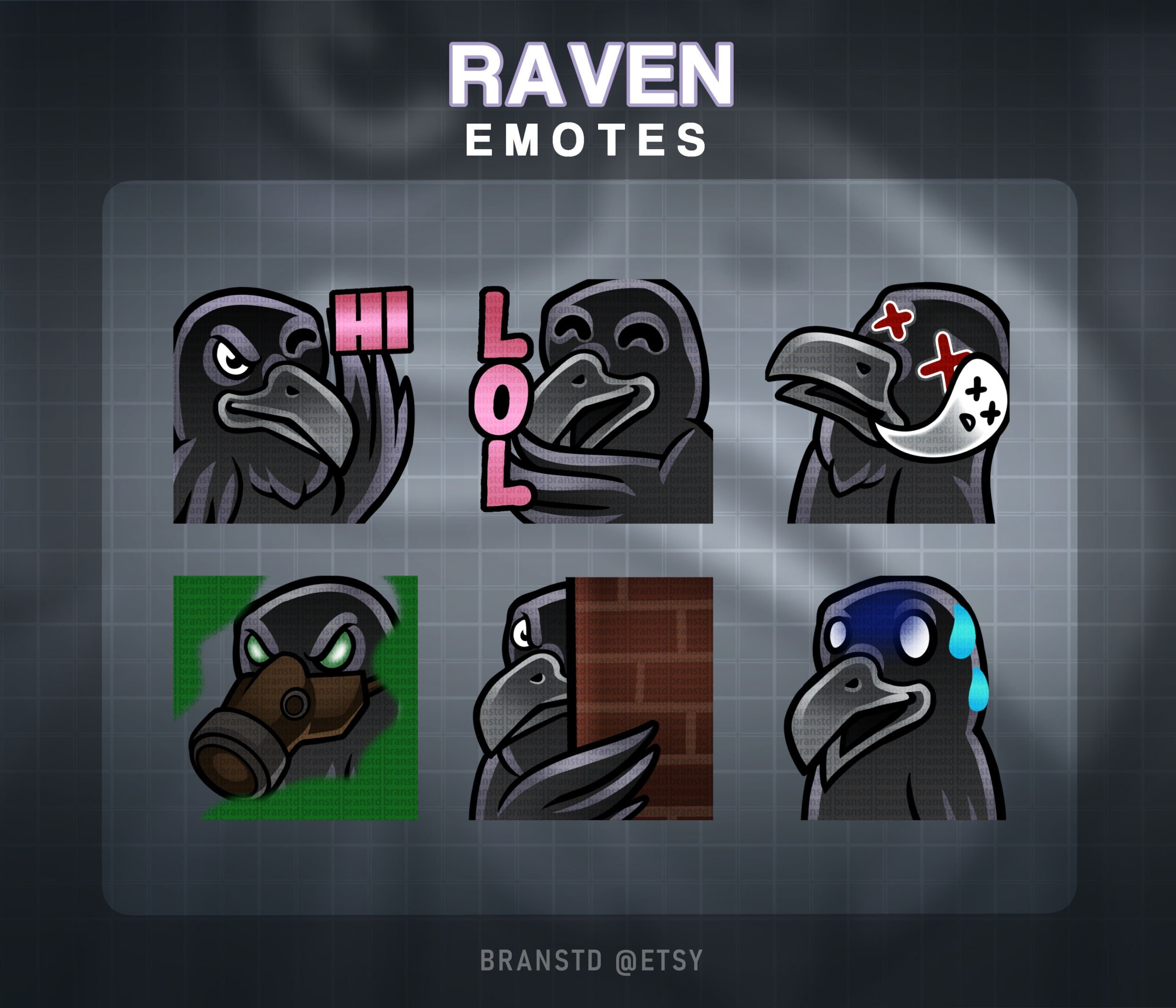 6x Raven Emotes - Raven Emotes - Twitch Emotes - Etsy