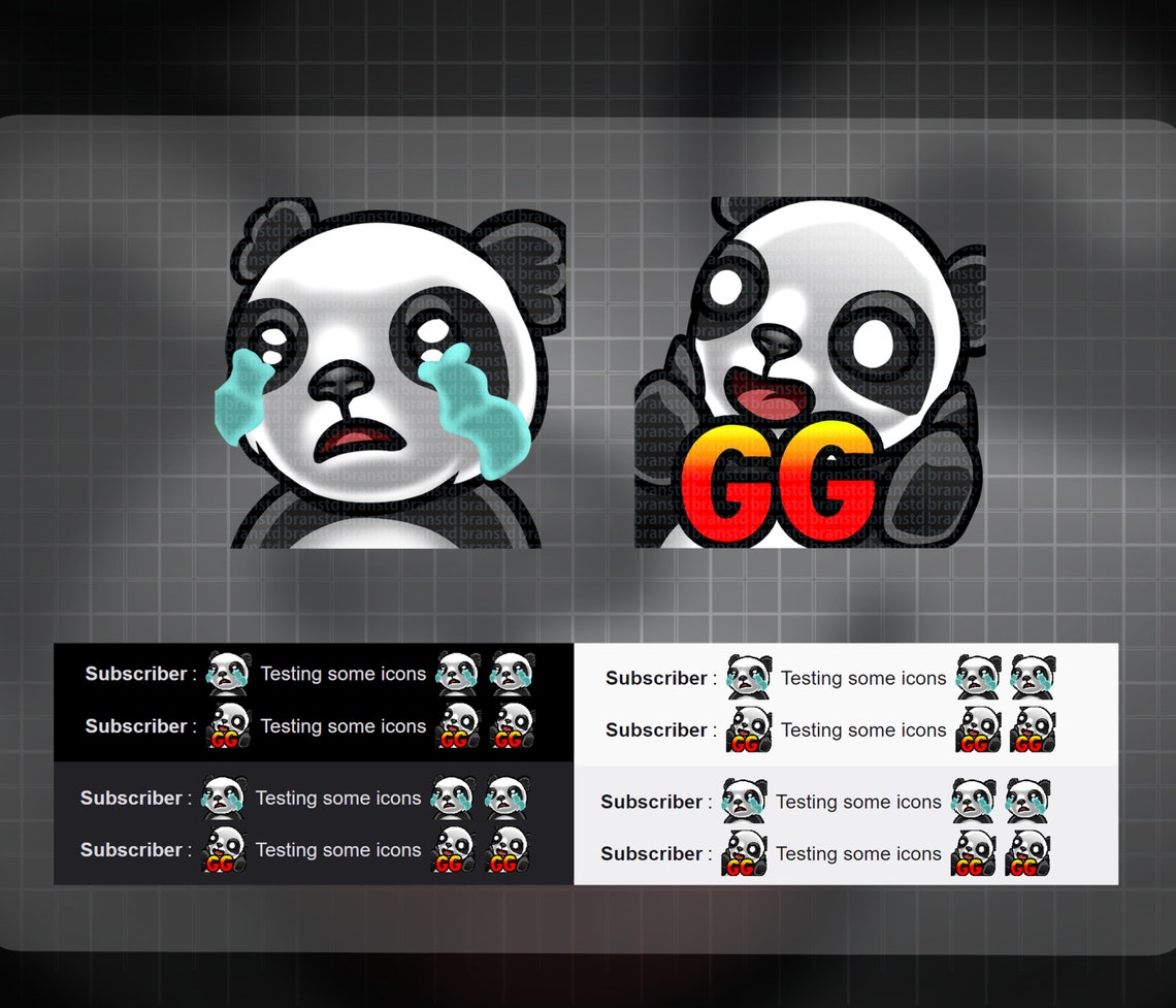 8 X Panda Twitch Emotes Panda Twitch Emotes - Etsy UK