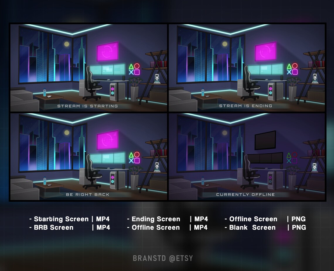 4x ANIMATED Stream Screens - Cyber City - Night City - Neon City ...