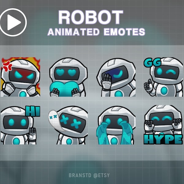 Twitch Animated Robot Emotes - Etsy