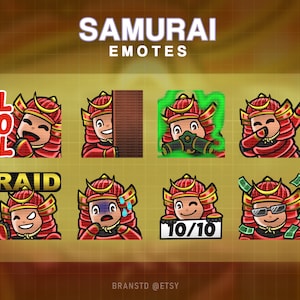 8x Samurai Twitch Emotes - Samurai Twitch Emotes - Warrior Twitch ...
