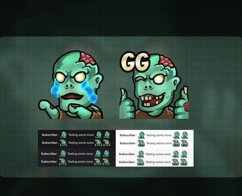 8 X Zombie Twitch Emotes - Zombie Twitch Emotes - Etsy Canada