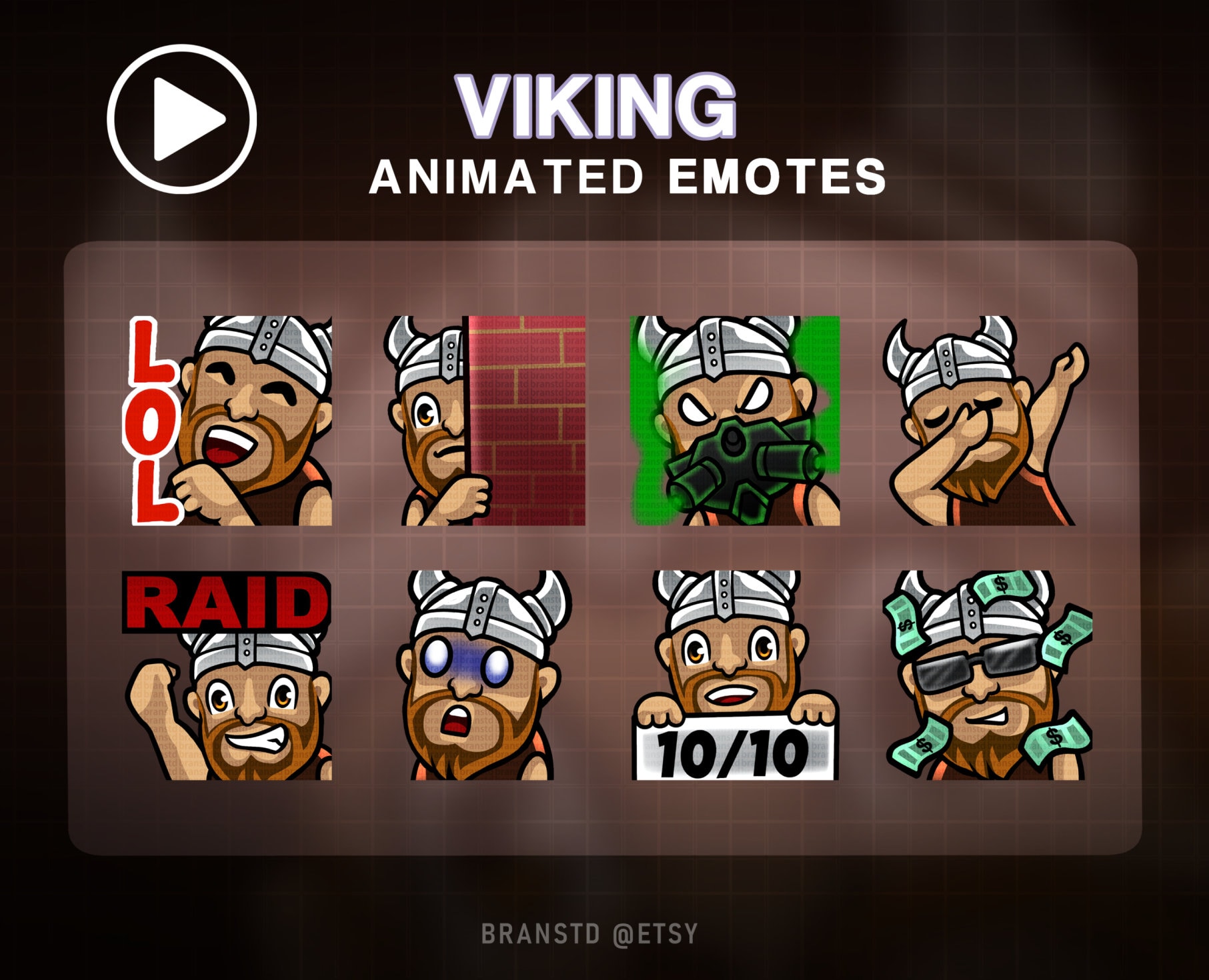 8X ANIMATED Viking Twitch Emotes ANIMATED Twitch Emotes - Etsy