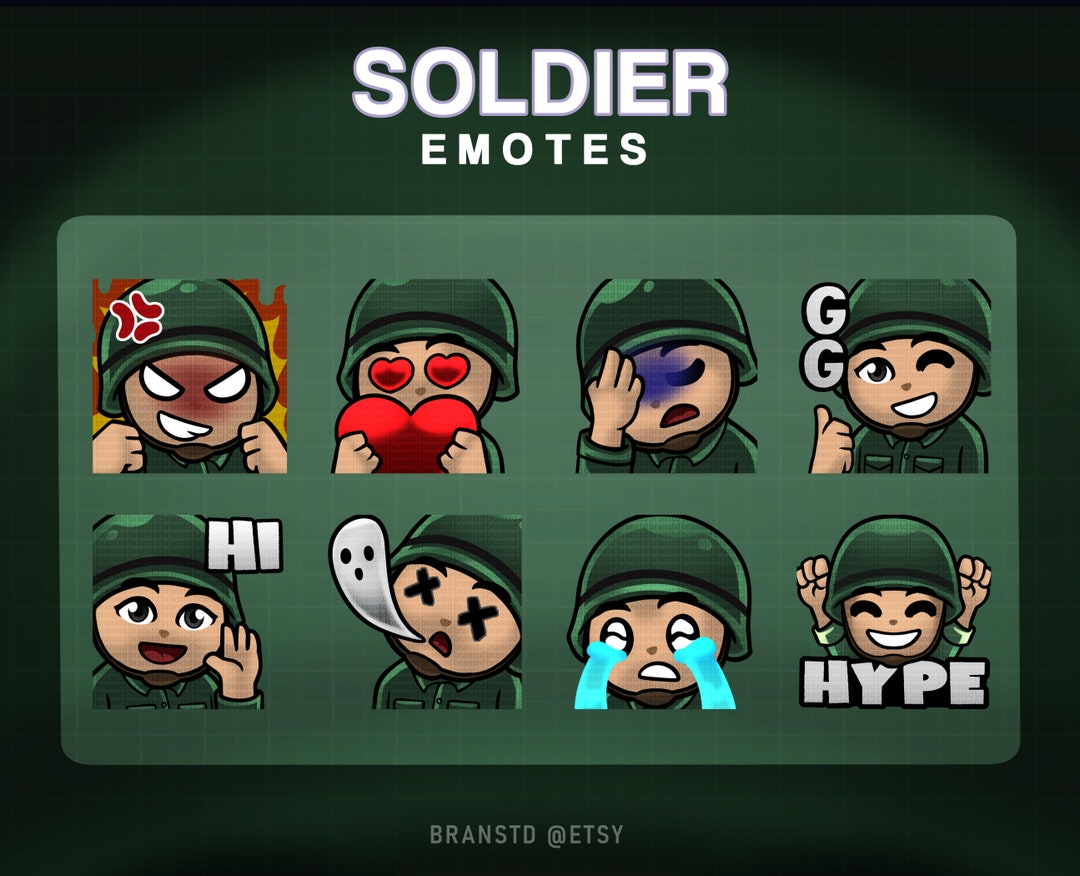 Soldier Twitch Emotes: Army Stream Emotes (digital Download) - Etsy