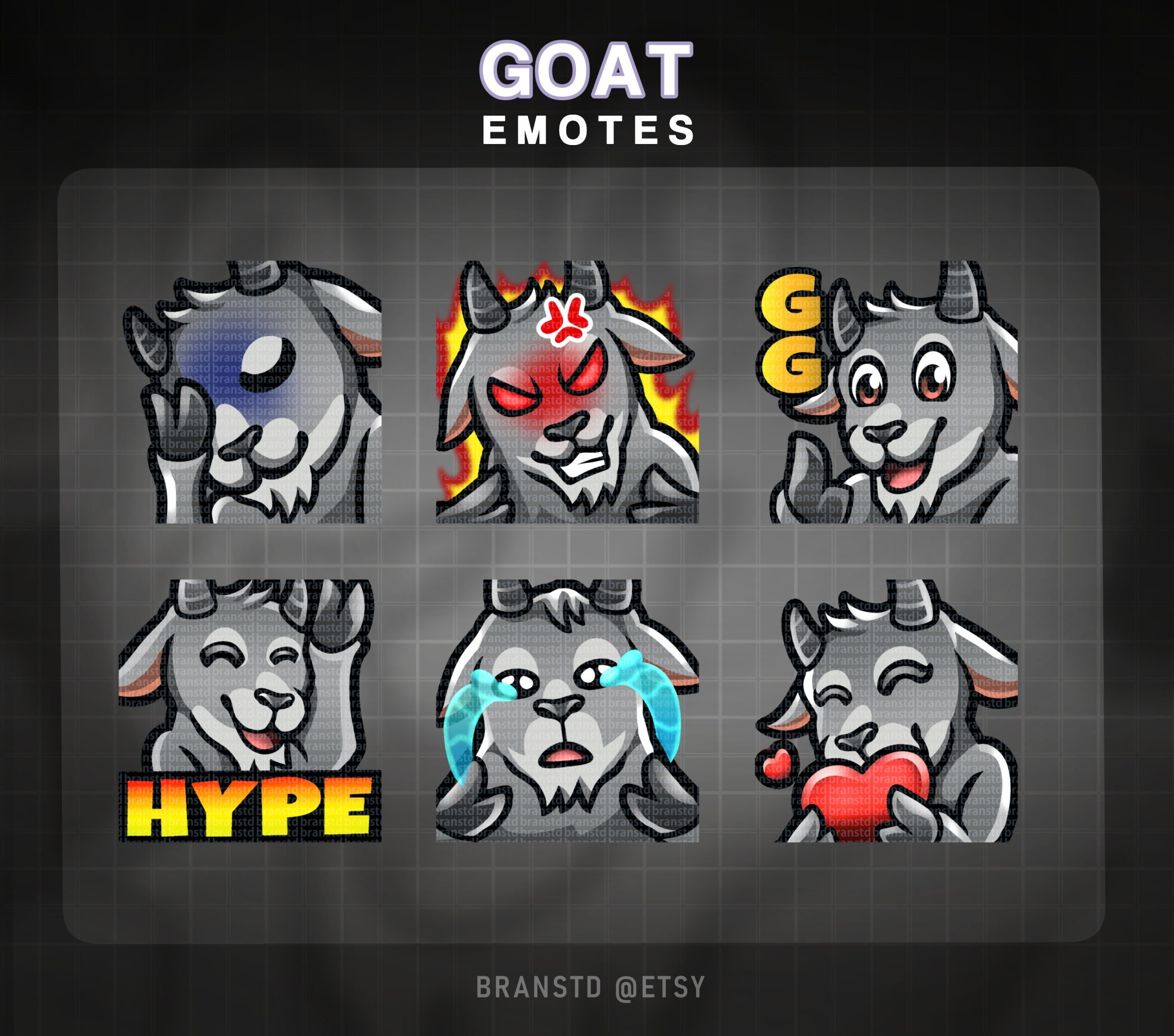 6x Goat Emotes Goat Emotes Twitch Emotes - Etsy