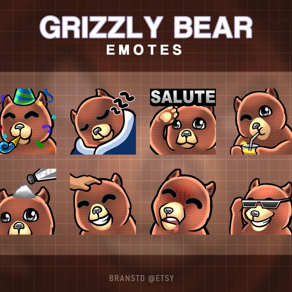 Grizzly Bear Emotes - Etsy