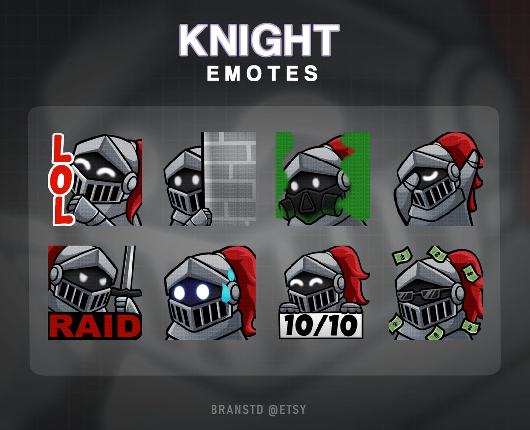 Knight Twitch Emotes: Crusader Warrior Stream Emotes (digital Download ...