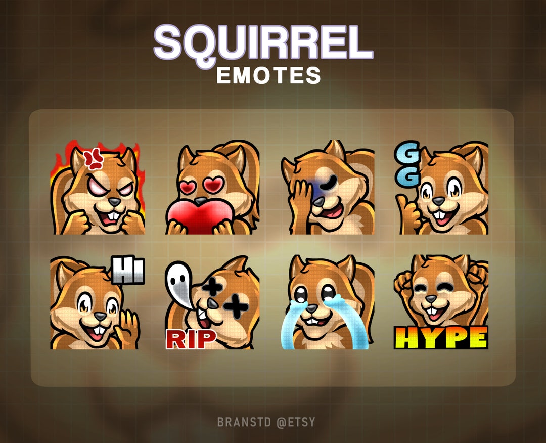 8 X Squirrel Twitch Emotes - Squirrel Twitch Emotes - Squirrel Emotes ...