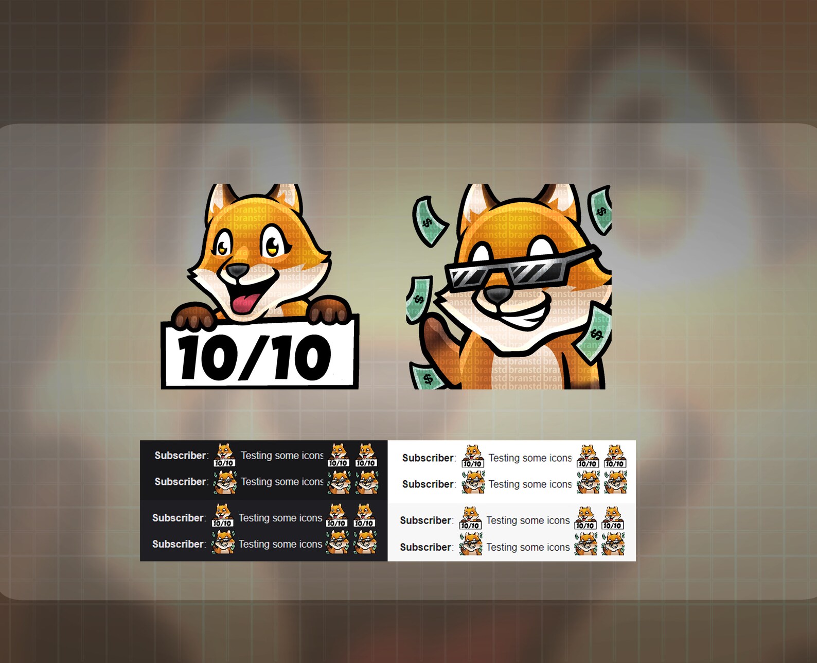 8 X Fox Twitch Emotes - Fox Twitch Emotes - Fox Emotes - Etsy
