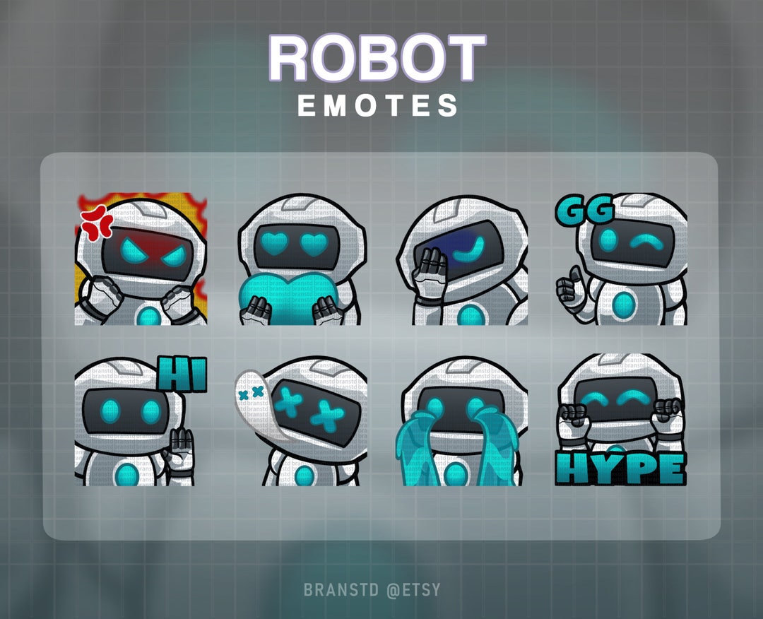 8 X Robot Twitch Emotes - Cyborg Twitch Emotes - Etsy