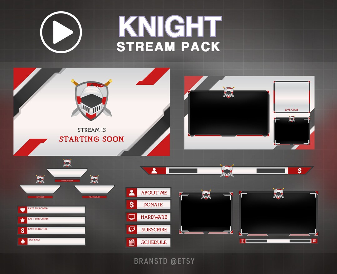 Knight Stream Pack - Stream Package - Knight Screens - Knight Twitch ...